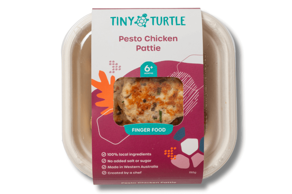 Pesto Chicken Pattie Toddler Food – Tiny Turtle